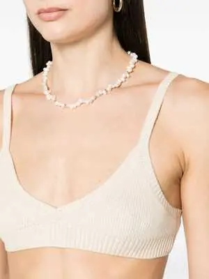 Alanui Ribbed Triangle Bralette - Neutrals