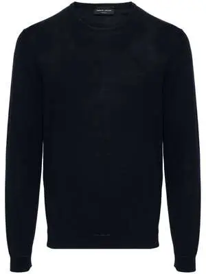ROBERTO COLLINA Ribbed Cotton Jumper - Blue