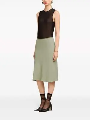AMI Paris Crepe Midi Skirt - Green