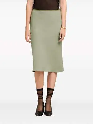 AMI Paris Crepe Midi Skirt - Green