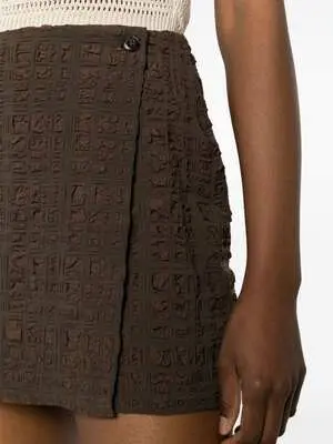 Nanushka Layered Seersucker Shorts