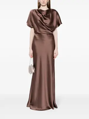 Amsale Draped Satin Gown