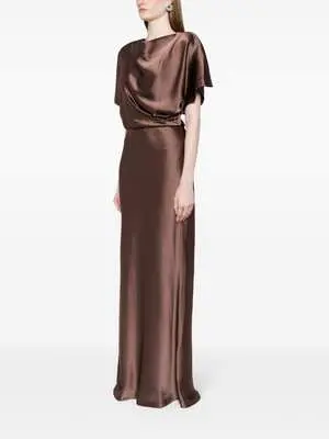 Amsale Draped Satin Gown
