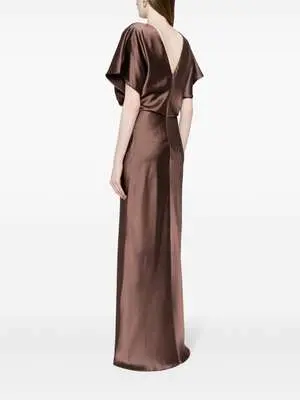 Amsale Draped Satin Gown
