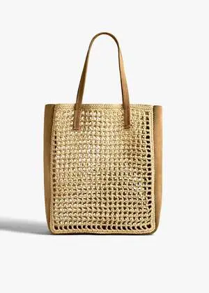 Khaite Zoe Raffia Tote - Natural/mud