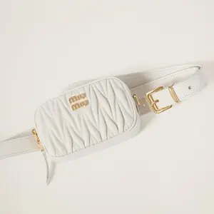 Miu Miu Belt With Matelassé Pouch - White | Editorialist display picture 2