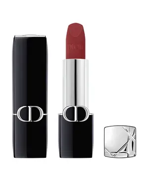 Dior Rouge Lipstick - Velvet - 100 Nude Look Velvet Ambitious Velvet - A Deep Plum Red