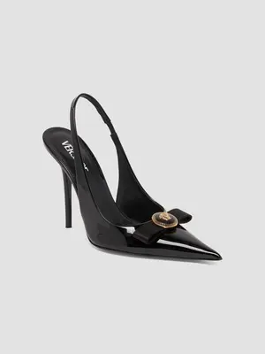 Versace 110mm Patent Leather Slingback Pumps