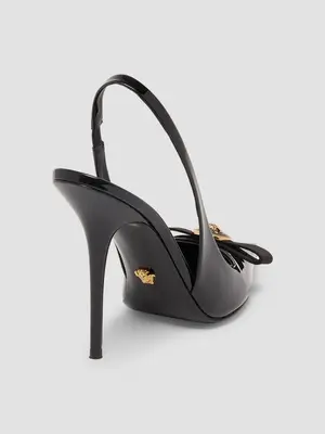 Versace 110mm Patent Leather Slingback Pumps