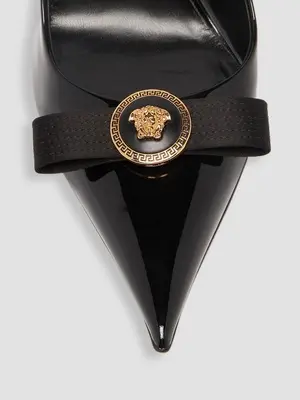 Versace 110mm Patent Leather Slingback Pumps