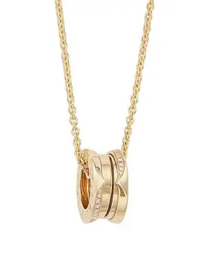 BVLGARI B. Zero1 18k & Diamond Pendant Necklace - Yellow Gold