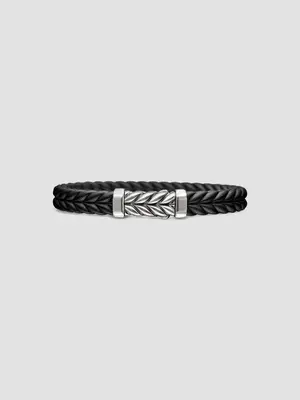David Yurman Chevron Bracelet In Rubber - Black