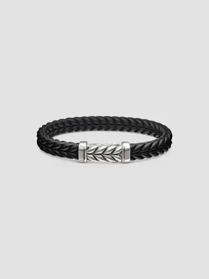 David Yurman Chevron Bracelet In Rubber - Black
