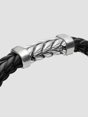 David Yurman Chevron Bracelet In Rubber - Black