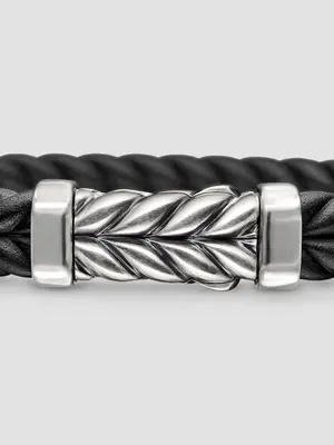 David Yurman Chevron Bracelet In Rubber - Black