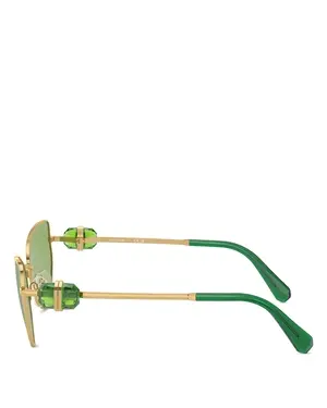 SWAROVSKI Butterfly Sunglasses - Gold/green Solid