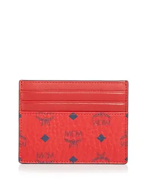 Mcm Visetos Money Clip Card Case Candy Red