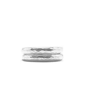 CAPUCINE DE WULF Cleopatra Slice Stacking Rings - Silver