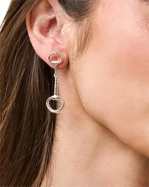 CAPUCINE DE WULF Equestrian Snaffle Bit Drop Earrings In 18k Plated