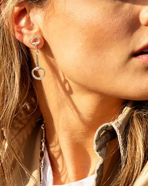 CAPUCINE DE WULF Equestrian Snaffle Bit Drop Earrings In 18k Plated