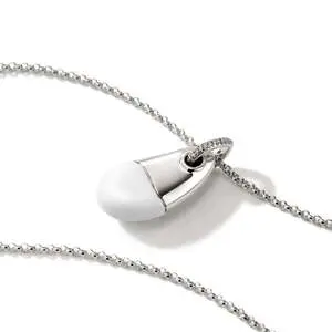John Hardy Diamond Enamel Pendant Necklace