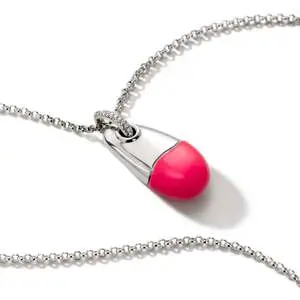 John Hardy Pebble Necklace With Diamonds And Enamel