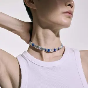 John Hardy Sterling Colorblock Choker Necklace