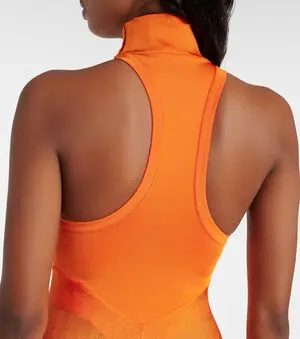 Alaïa High-neck Mini Dress - Orange