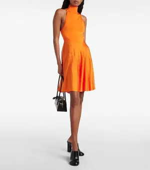 Alaïa High-neck Mini Dress - Orange