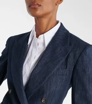 Brunello Cucinelli Metallic Cotton-blend Blazer