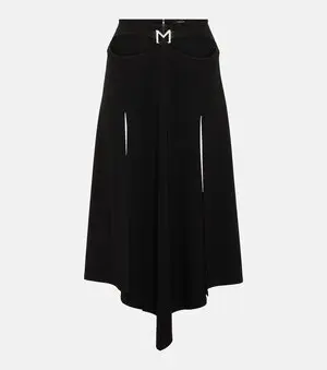 MUGLER Asymmetric Logo Midi Skirt