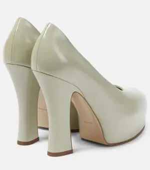 Burberry 130 Leather Platform Pumps