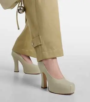 Burberry 130 Leather Platform Pumps