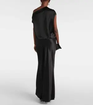 THE SEI Draped One-shoulder Top - Black