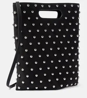 Alaïa Folded Embellished Suede Tote Bag