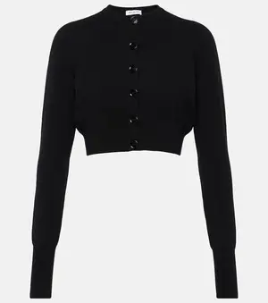 Alaïa Cropped Wool-blend Cardigan - Black