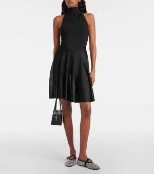 Alaïa Jersey And Mesh Minidress - Black