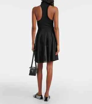 Alaïa Jersey And Mesh Minidress - Black