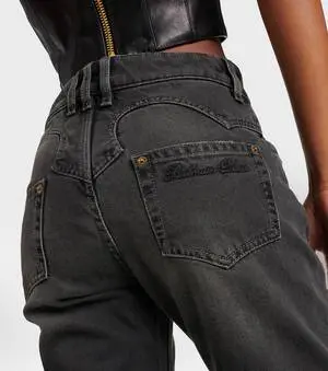 Balmain Western Bootcut Low-rise Jeans - Black