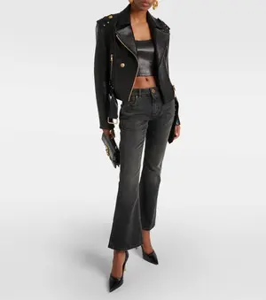 Balmain Western Bootcut Low-rise Jeans - Black