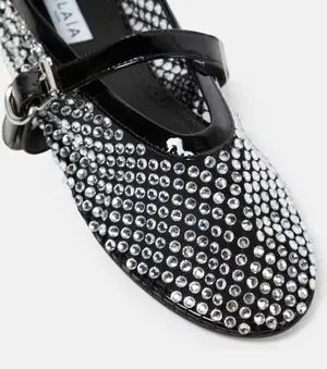 Alaïa Embellished Fishnet Ballet Flats