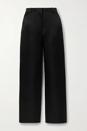 Veronica De Piante Anya Silk-satin Wide-leg Pants - Black