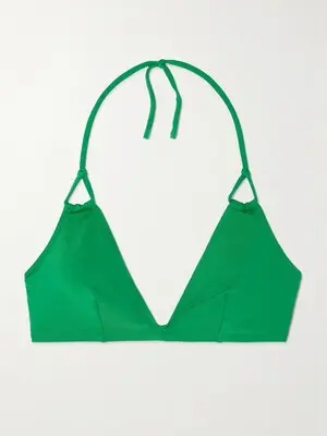 ERES Eres Java Remix Knotted Halterneck Bikini Top Green