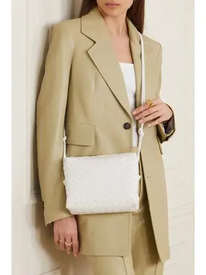 Bottega Veneta Small Drop Loop Crossbody Bag - White | Editorialist