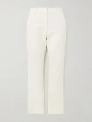 JOSEPH Joseph Cropped Gabardine Straight-Leg Pants White
