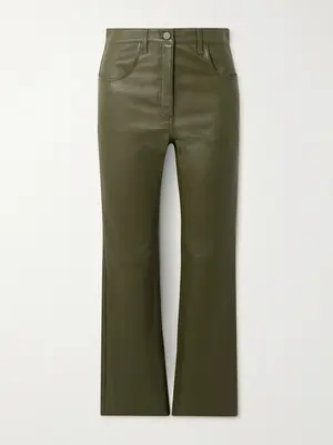 Women's Cropped Leather Pants