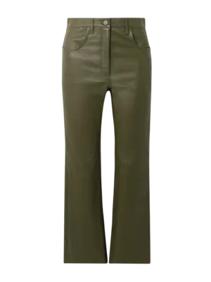 Women's Green Leather Pants