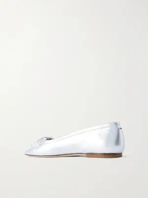 AeydĒ Delfina Metallic Leather Ballet Flats - Silver