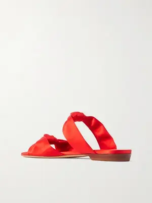 Le Monde Beryl Knot Flat Satin Sandals