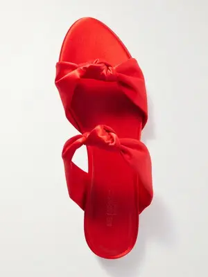 Le Monde Beryl Knot Flat Satin Sandals